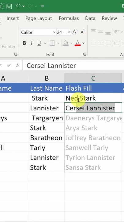 how to merge cells in excel (Flash Fill) - YouTube
