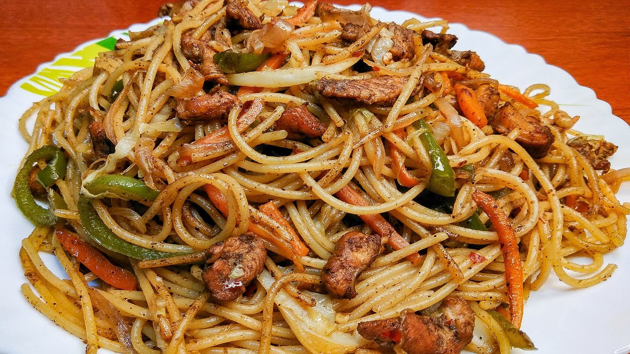 Spicy Chicken Spaghetti | Chicken Vegetable Spaghetti | Chicken ...