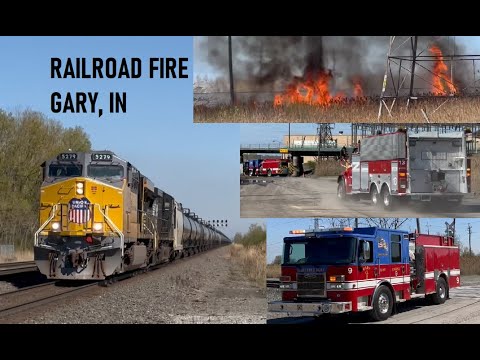 The second great railroad fire of Gary Indiana with bomb trains running ...