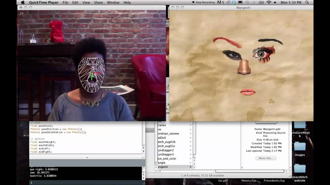 faceosc and processing - YouTube