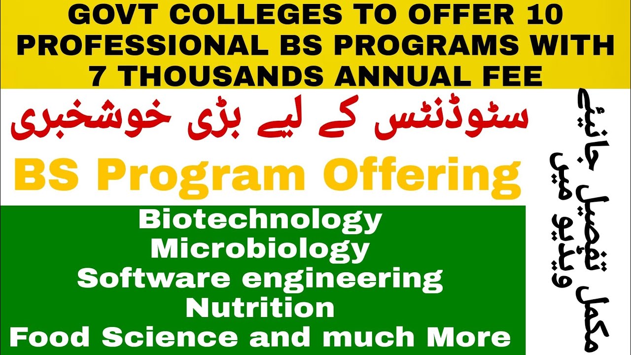 10 Professional BS degree Programs under 7k Fee Only| Government ...