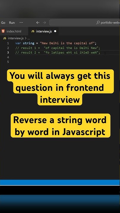 How to reverse a string word by word in javascript #shorts #javascript #javascriptinterview # ...