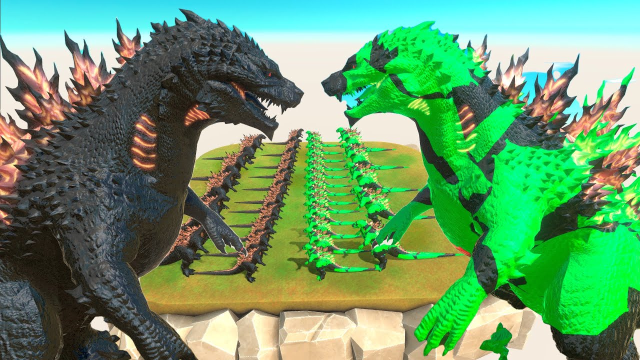 BLACK GOZILLA VS GREEN GOZILLA, EPIC BATTLE OF THE GOZILLAS - - Animal ...
