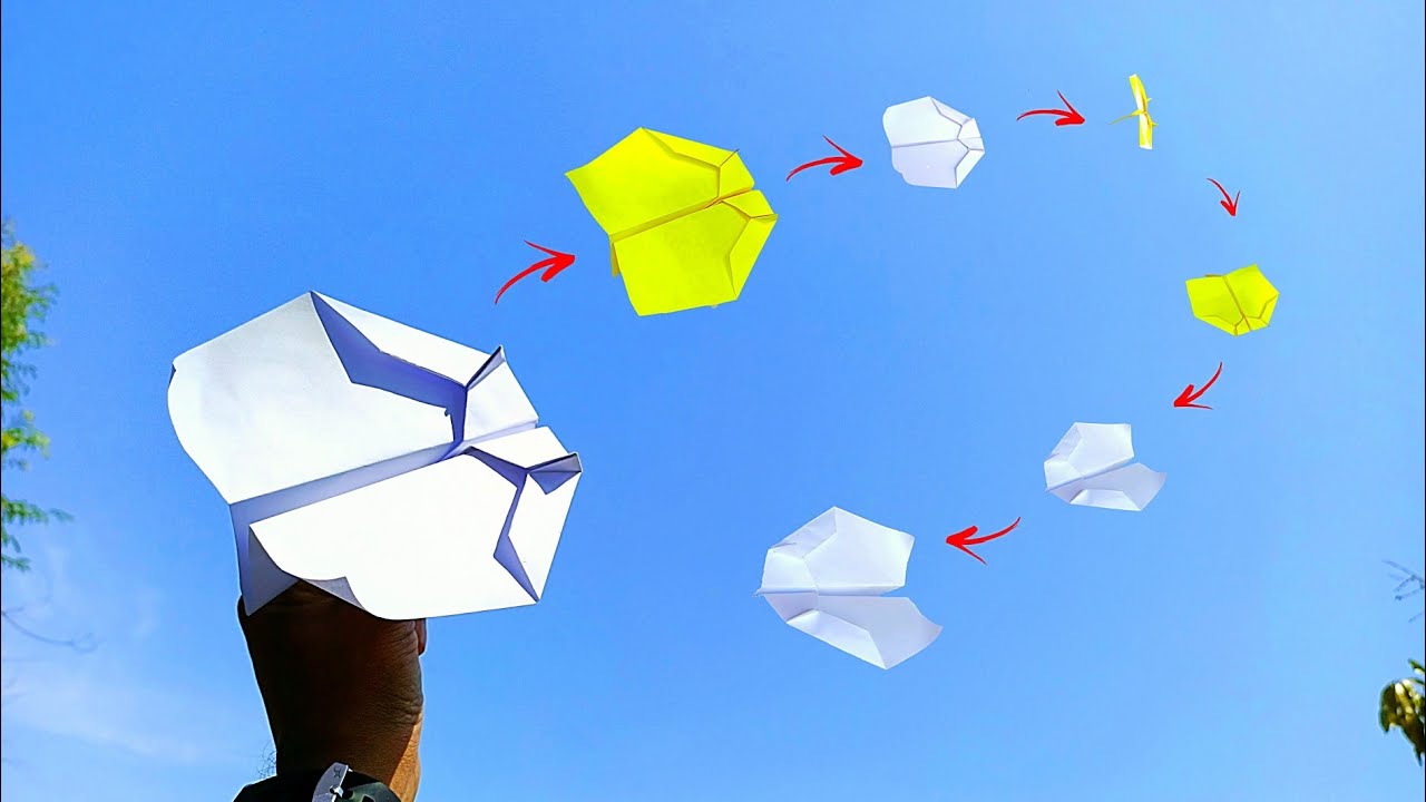 How to make Returnable Boomerang Plane (Paper) || Paper King Plane ...