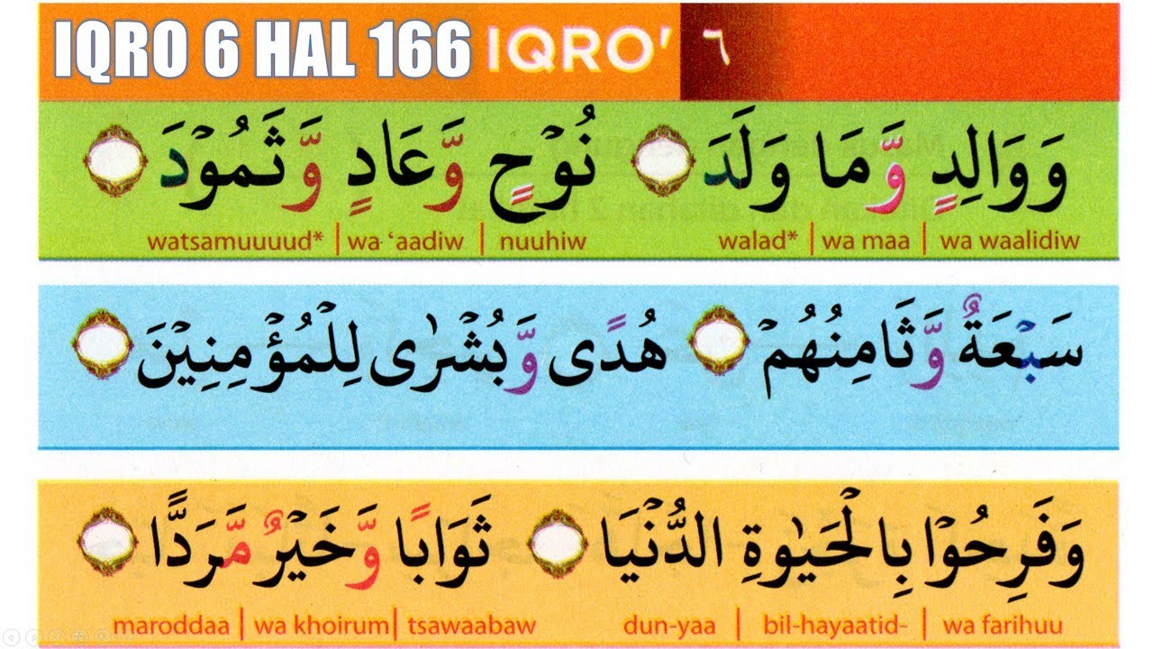 Iqro 6 (Hal 166). Belajar Baca Iqro' 6, Cara Cepat dan Mudah Membaca ...