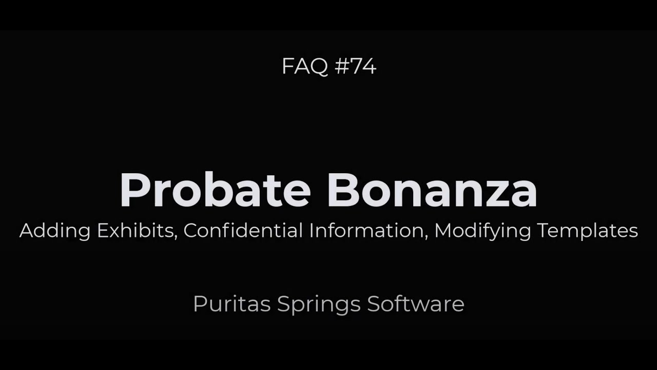 FAQ #74: Master Ohio Probate Forms – Attach Exhibits, Redact Info ...