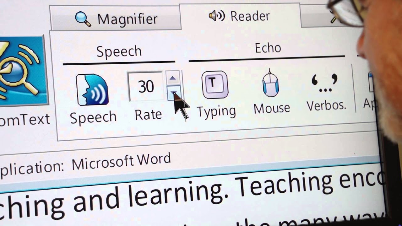 Audio-Supported Reading Using ZoomText with Speech on a PC - YouTube