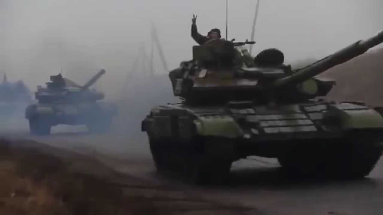 Huge Russian column on the move from Donetsk to Mariupol, 22.02.2015 ...