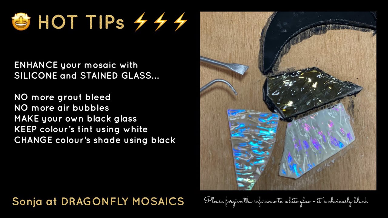 MOSAIC TIPS: No more GROUT BLEED or AIR BUBBLES. HACK with COLOURED ...