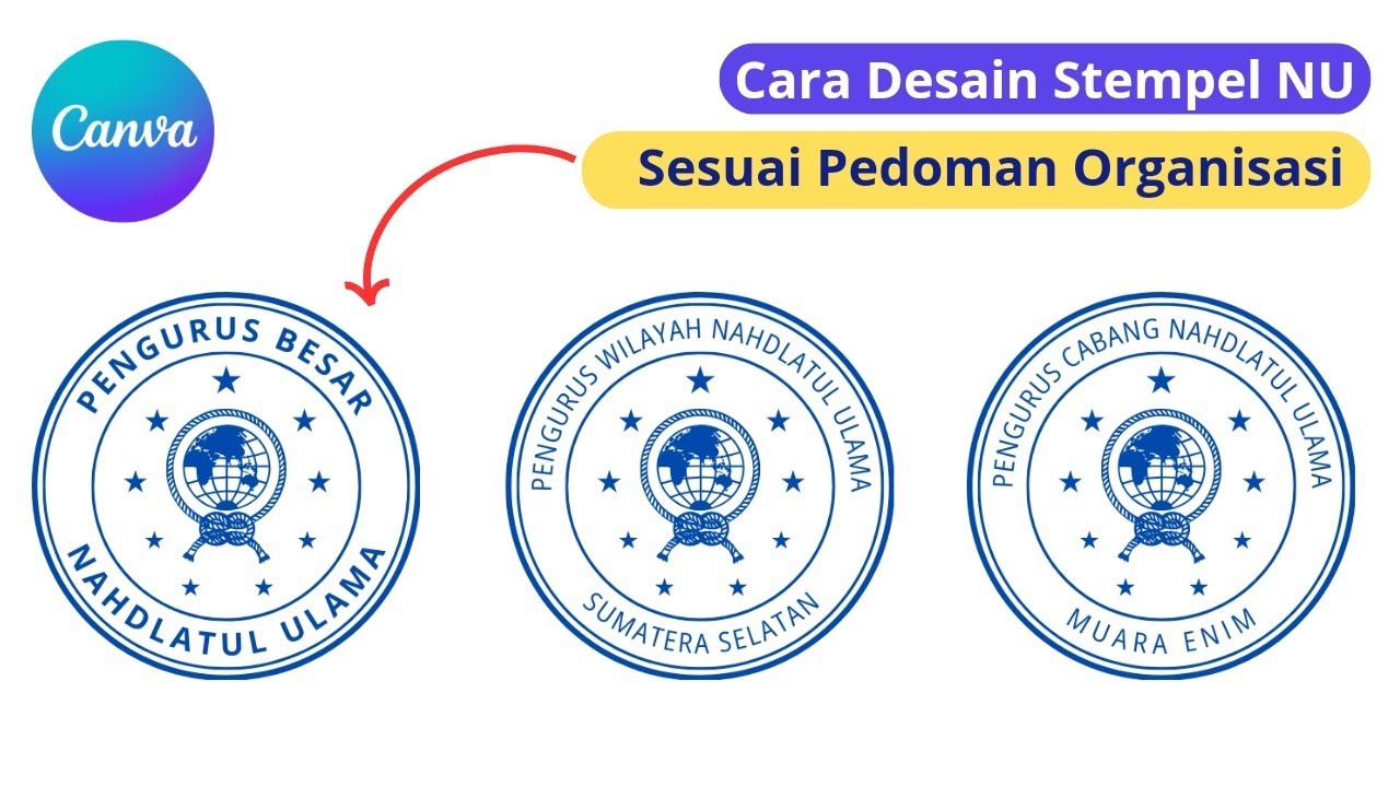 Cara membuat desain stempel Nahdlatul Ulama (NU) di canva - YouTube