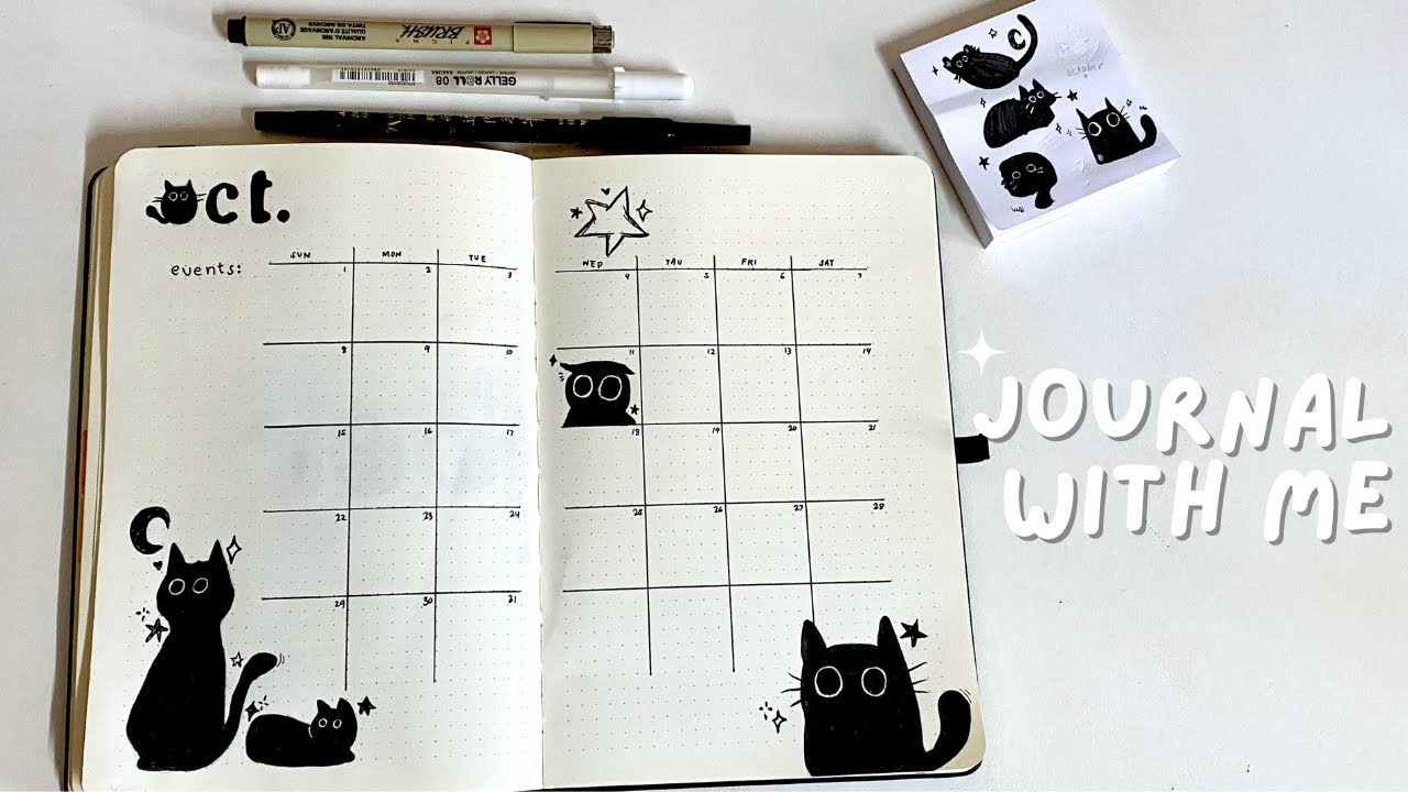 BuJo with me | October 2023 Monthly Spread - YouTube
