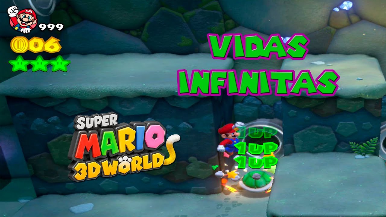 VIDAS INFINITAS en 2 Sencillos Pasos (Guía Super Mario 3D World) - YouTube