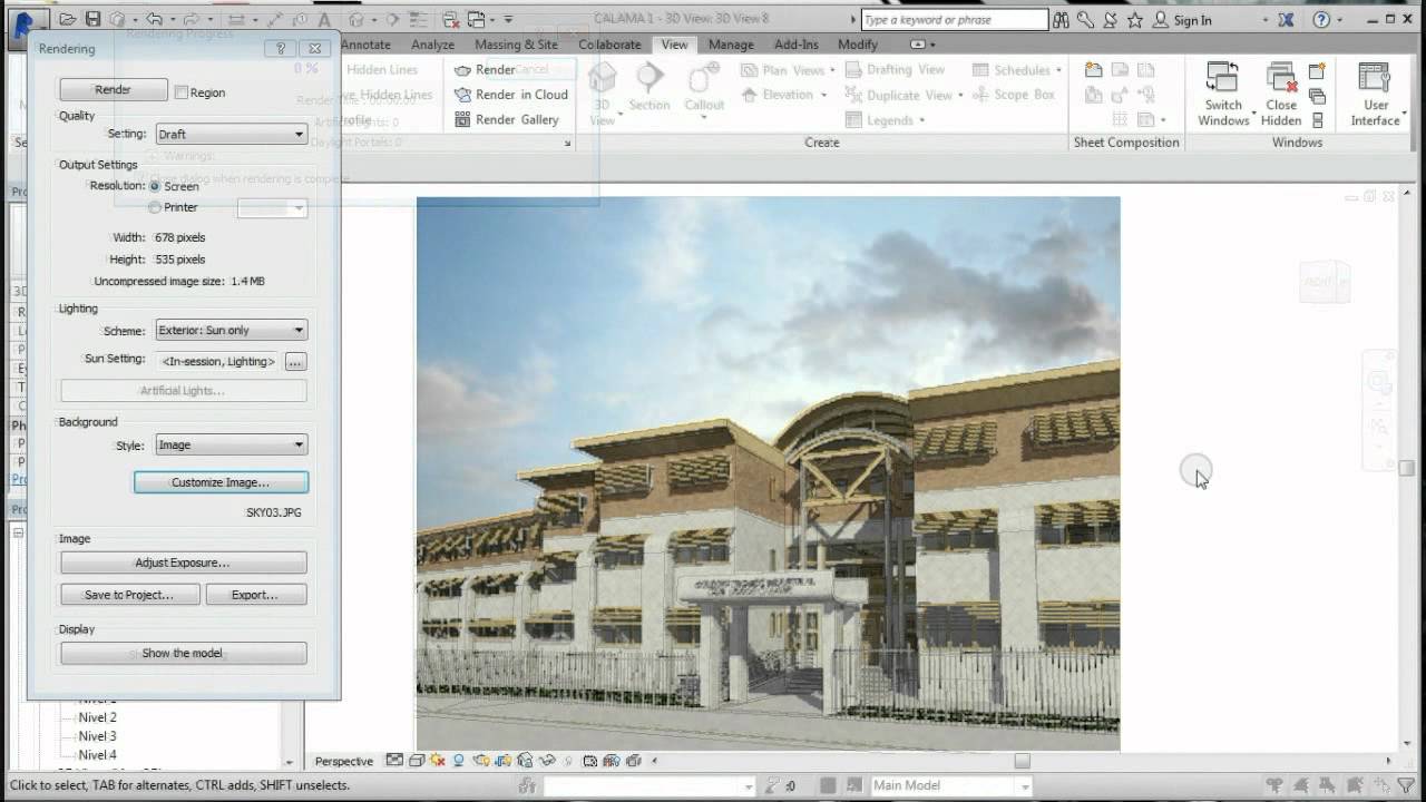 Como hacer renders exteriores en Revit; Tutorial Revit MODELARQ - YouTube