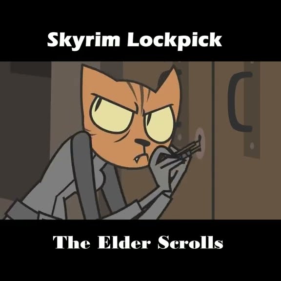 SKYRIM 📜 Lockpick [ Animation ] The Elder Scrolls khajiit 😸 #Skyrim # ...