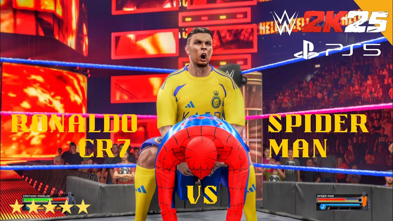 WWE 2K25 SPIDER-MAN VS RONALDO | EXTREME RULES MATCH | WWE 2K25 ...