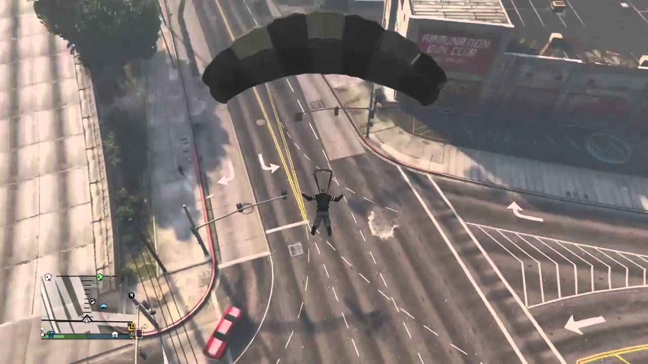 Grand Theft Auto 5 Perfect Parachute Landing - YouTube
