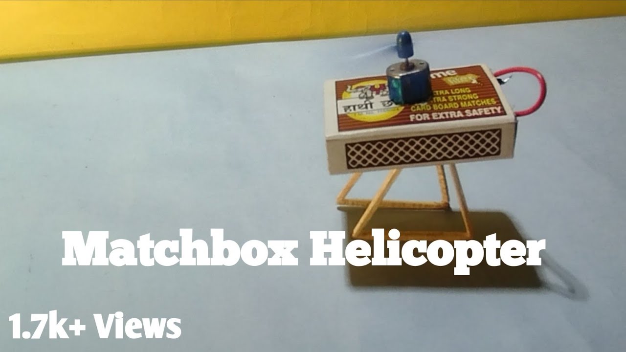 How to Make a Flying Helicopter With Matchbox & Drone motor #diy #motor #helicopter #dc #drone ...