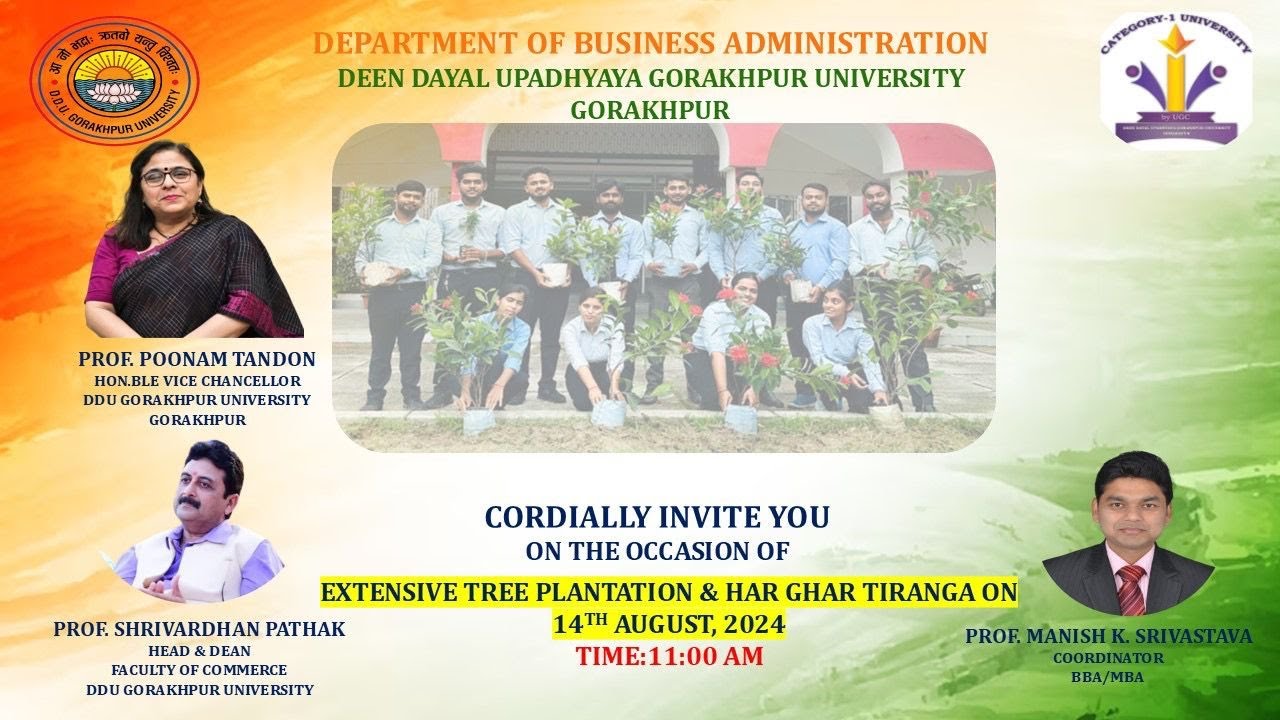 Har Ghar Tiranga & Extensive Tree Plantation | MBA | DDUGU | 2024 - YouTube