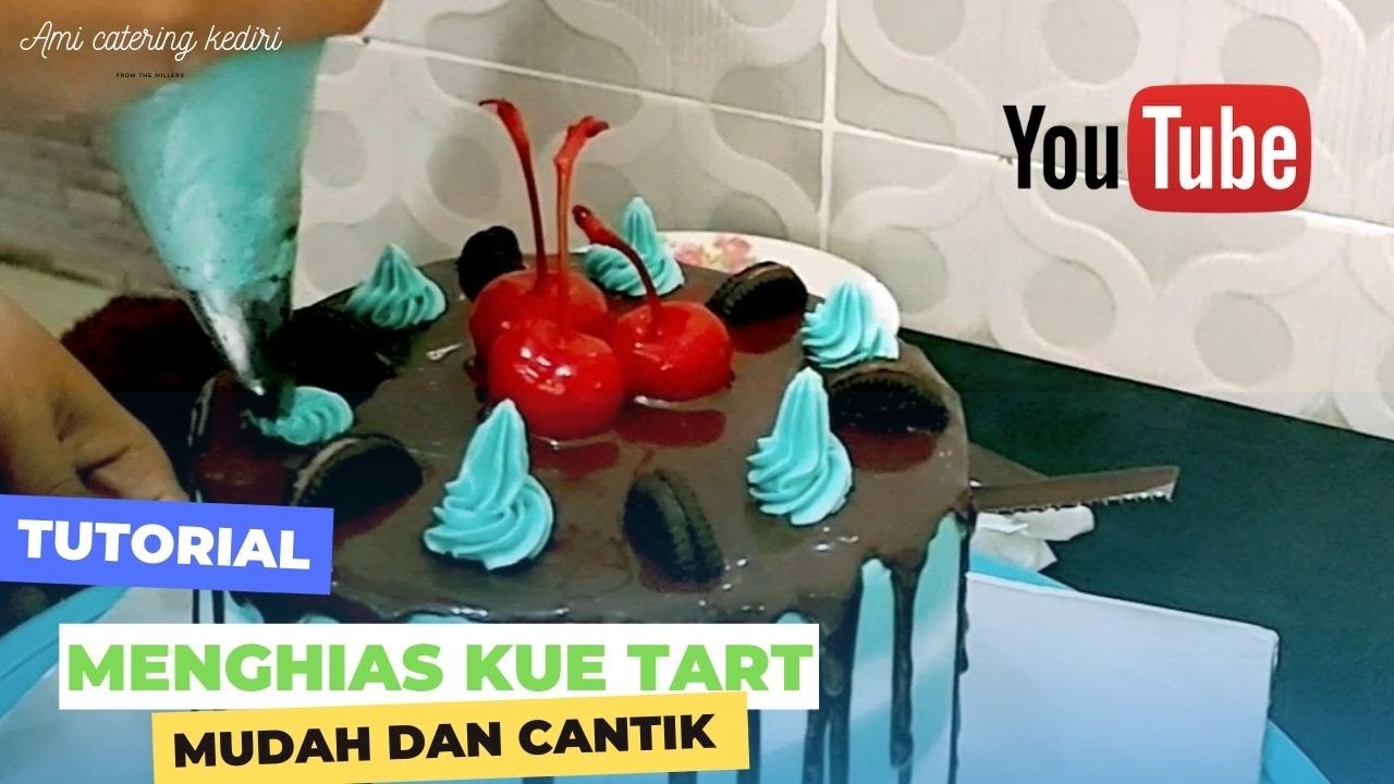 Tutorial menghias kue tart cantik - YouTube