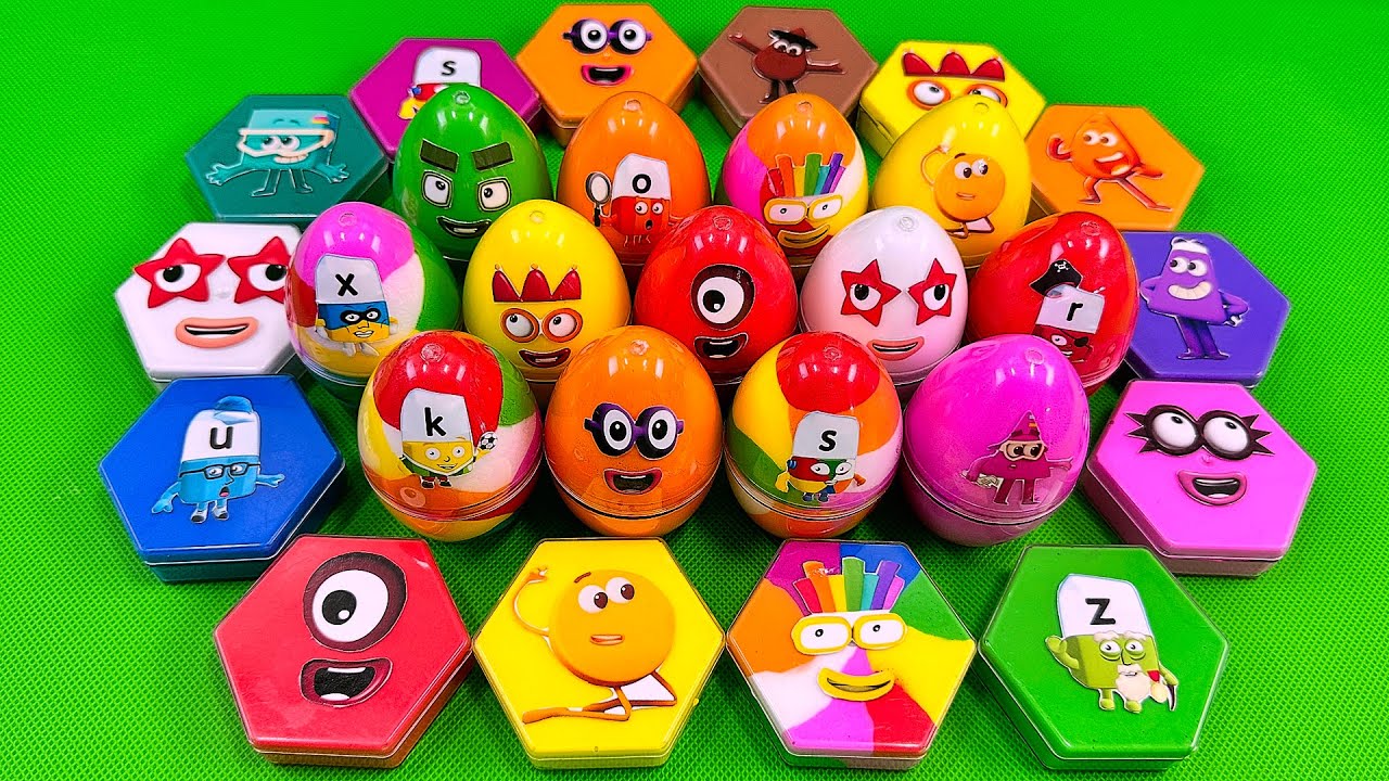 Finding Numberblocks in Rainbow Eggs, Colorful Eggs! Mixing Rainbow ...