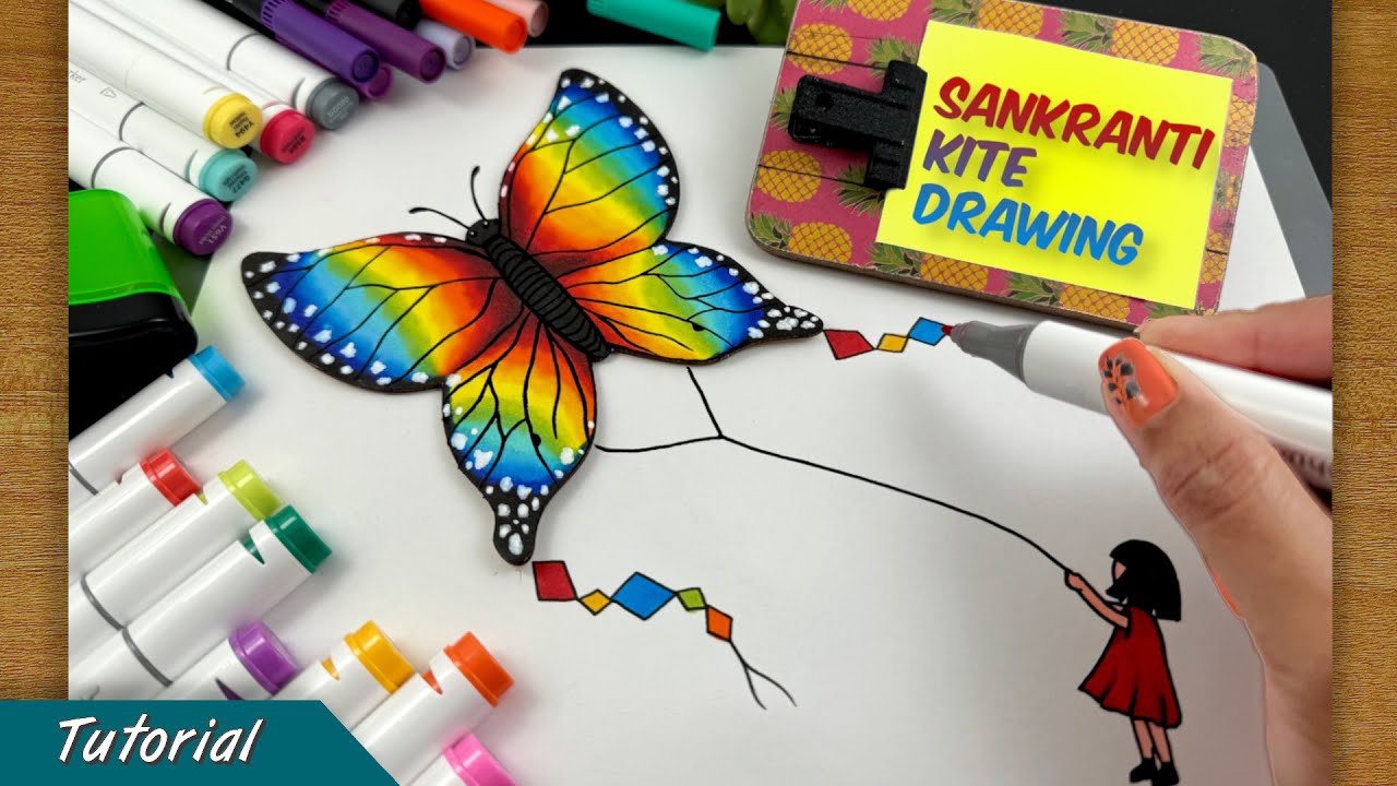 Easy Makar Sankranti, Uttarayan, Lohri, Pongal Rainbow Butterfly Kite ...