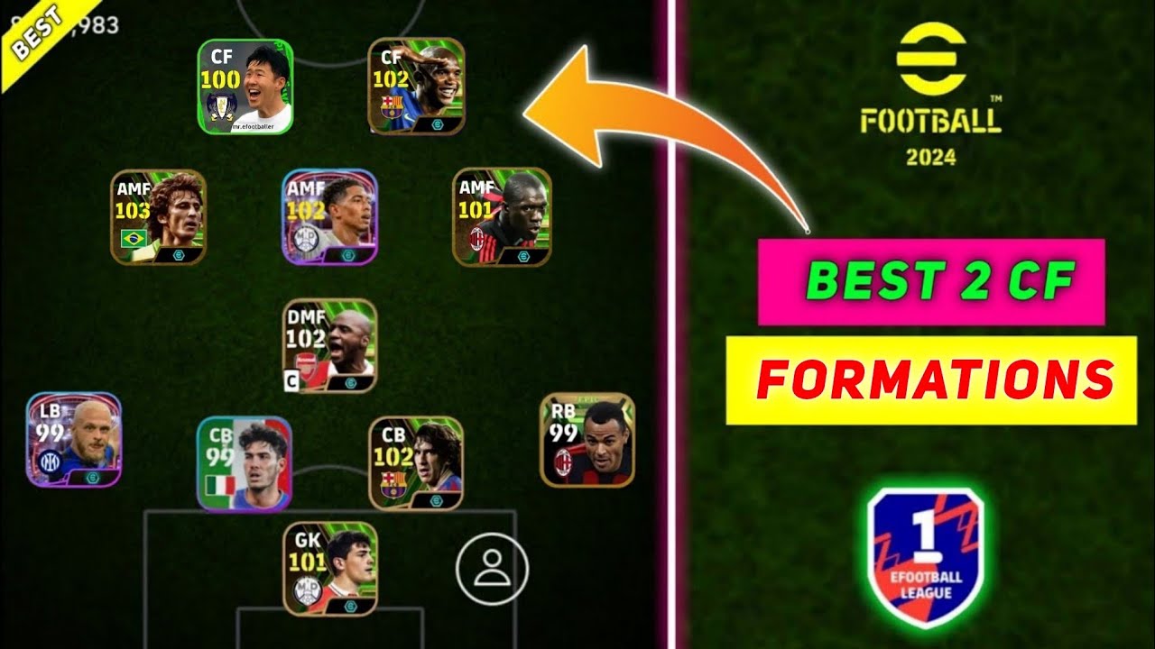 All Best 2 CF Formations In eFootball 2024 Mobile | Best 2 CF Formation ...