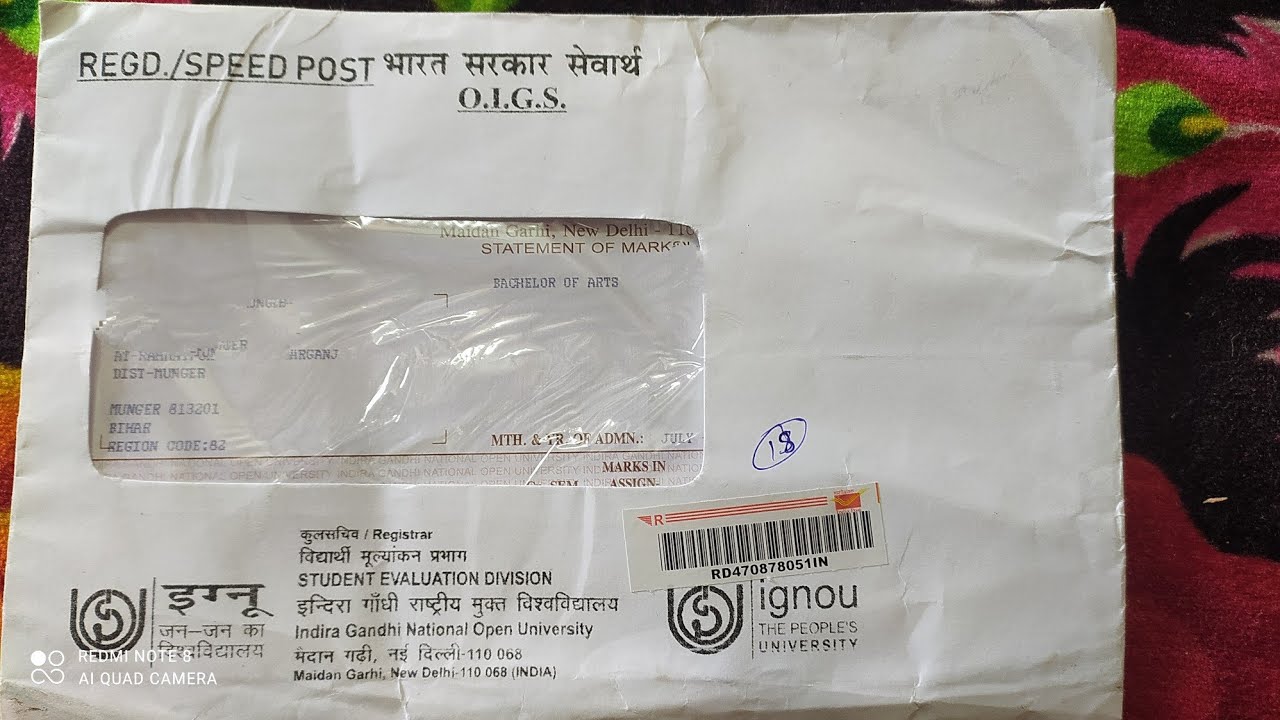 IGNOU BA final marksheet - YouTube