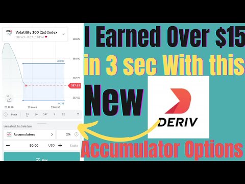 Deriv Accumulator Options Trading for Beginners: How I Made $15 in 3 Seconds - YouTube