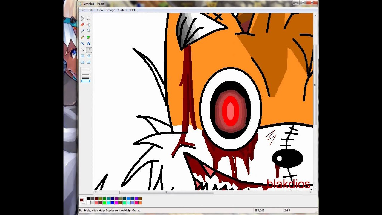 especial de terror dibujando a TD (tails doll) en paint - YouTube