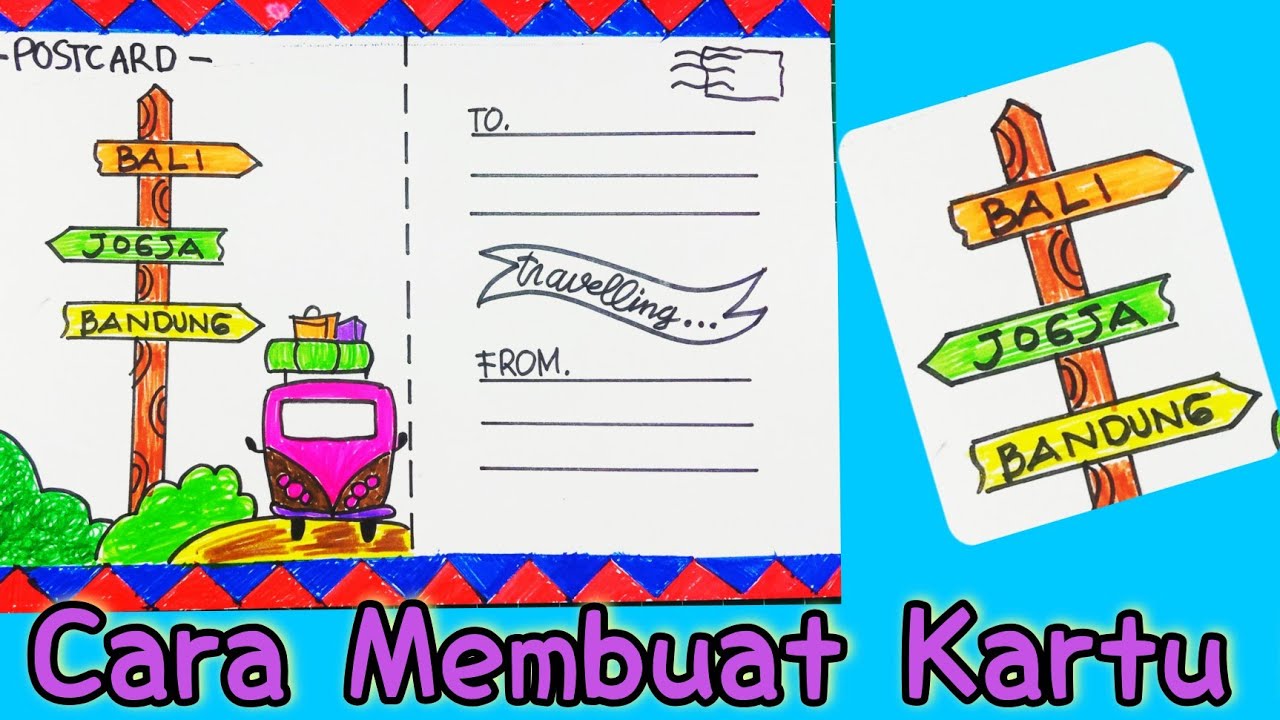 Cara Membuat Dan Menghias Kartu Pos Unik, Tutorial Membuat Kartu Pos ...