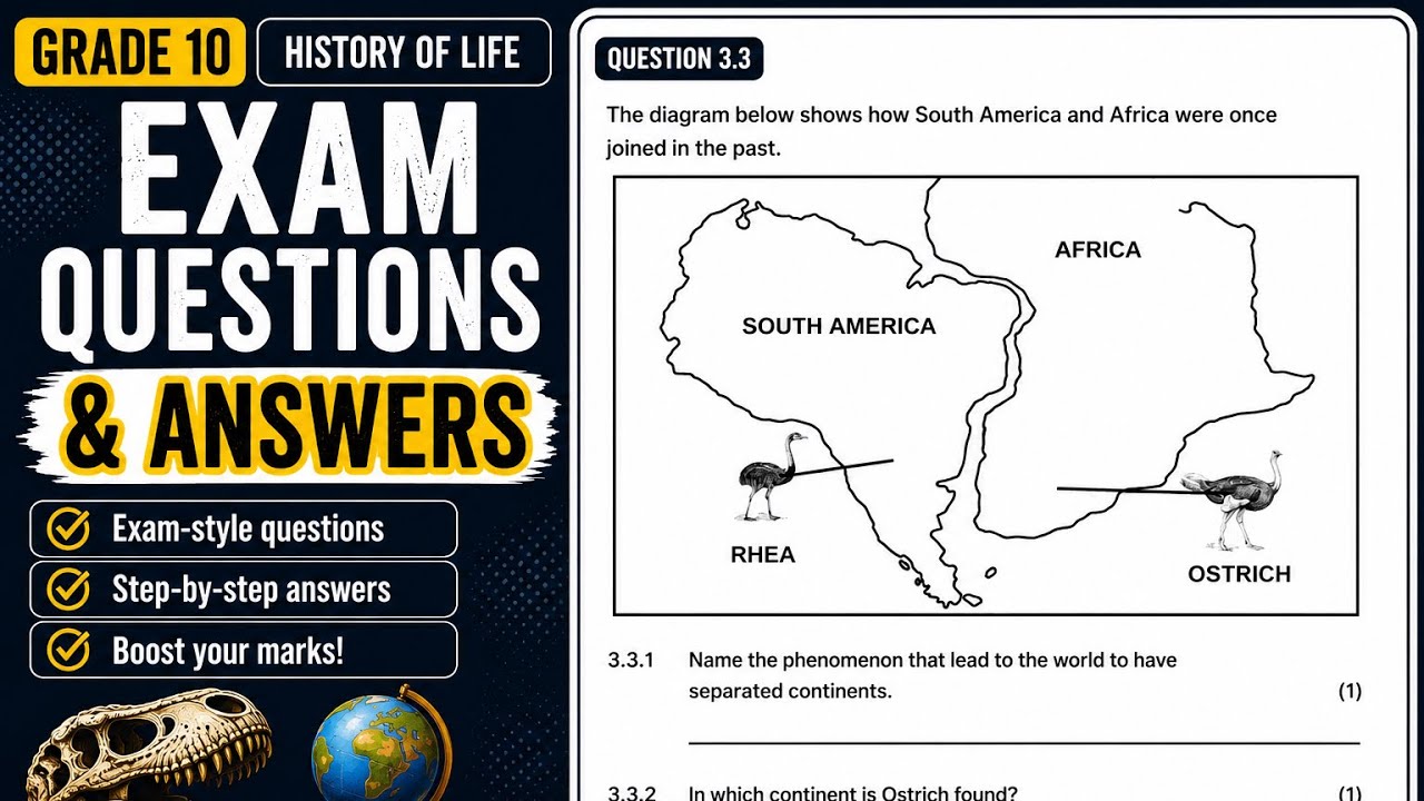 Grade 10 History of Life on Earth Exam Question | Continental drift ...