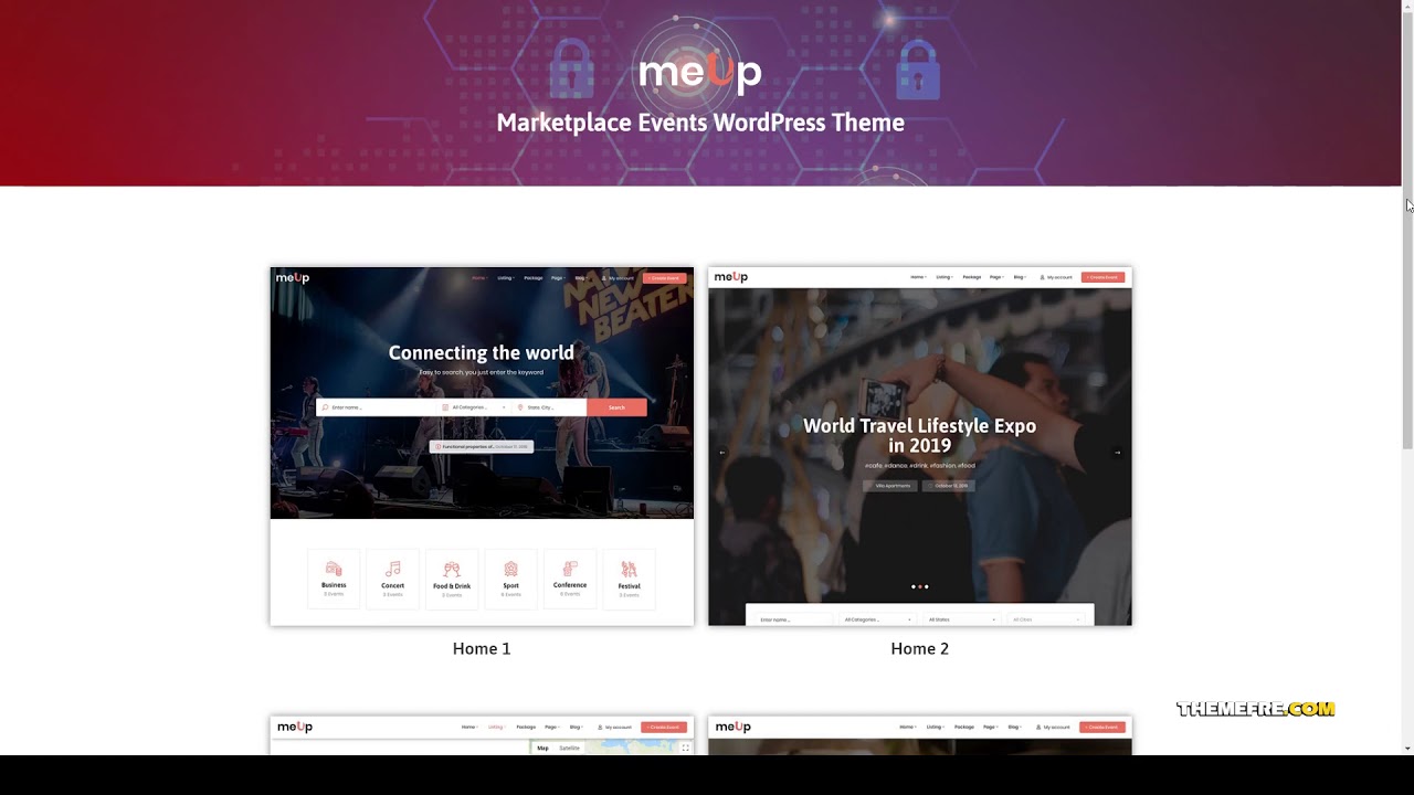 Meup - Marketplace Events WordPress Theme agency advertisement Rui ...