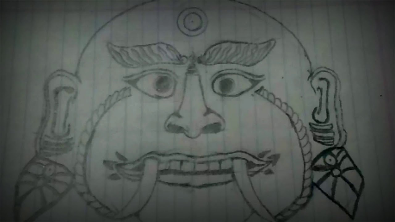 lakhey mask is drawing in copy - YouTube