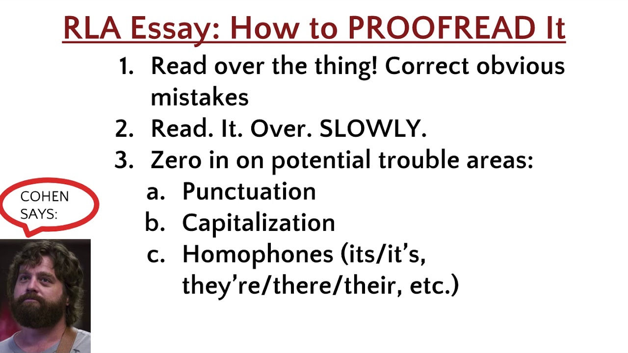 Proofreading and Editing your RLA Essay - YouTube