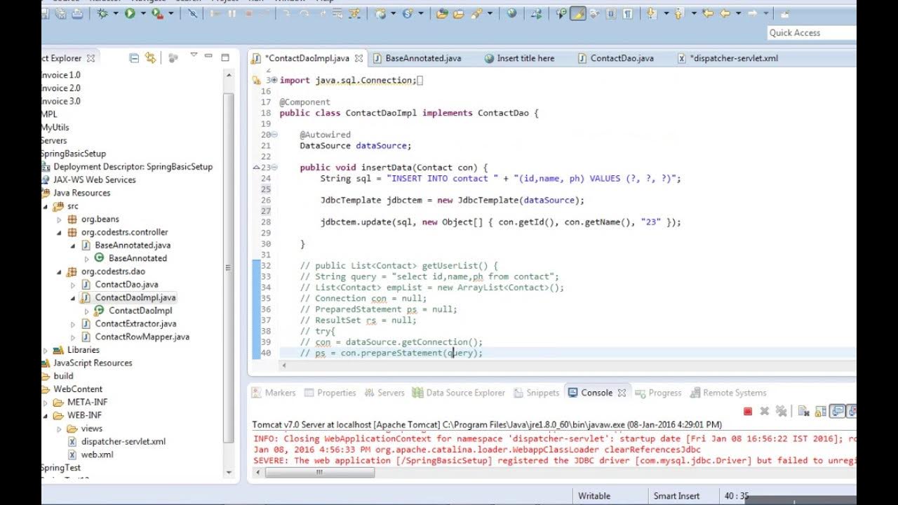 Spring MVC Tuorials | JDBC Template in Spring MVC !! - YouTube