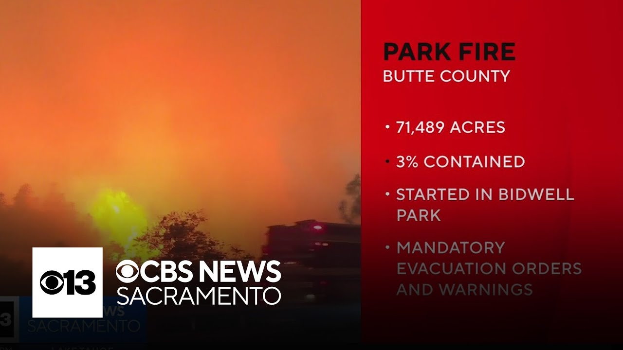 Park Fire grows to more than 71,000 acres, Cal Fire says - YouTube