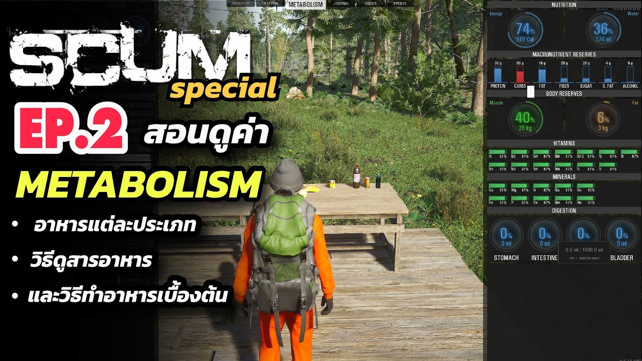 [ไทย] SCUM Special EP.2 - สอนดูค่าMetabolism และทำอาหารเบื้องต้น (ฉบับ ...