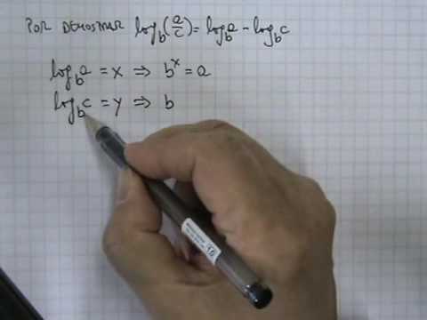 Demostración logaritmo de una división - YouTube