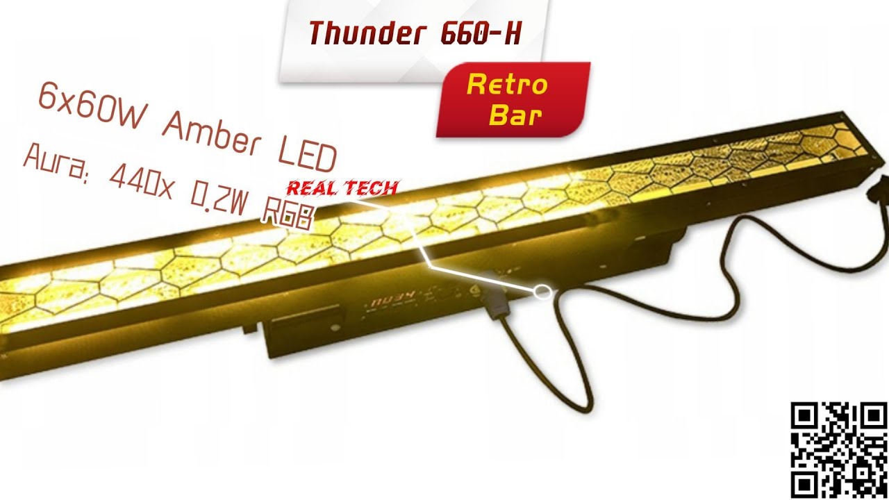 Thunder-660 Hybrid Retro Vintage Pixel Bar (Indoor) 6x60w Amber LED+RGB ...