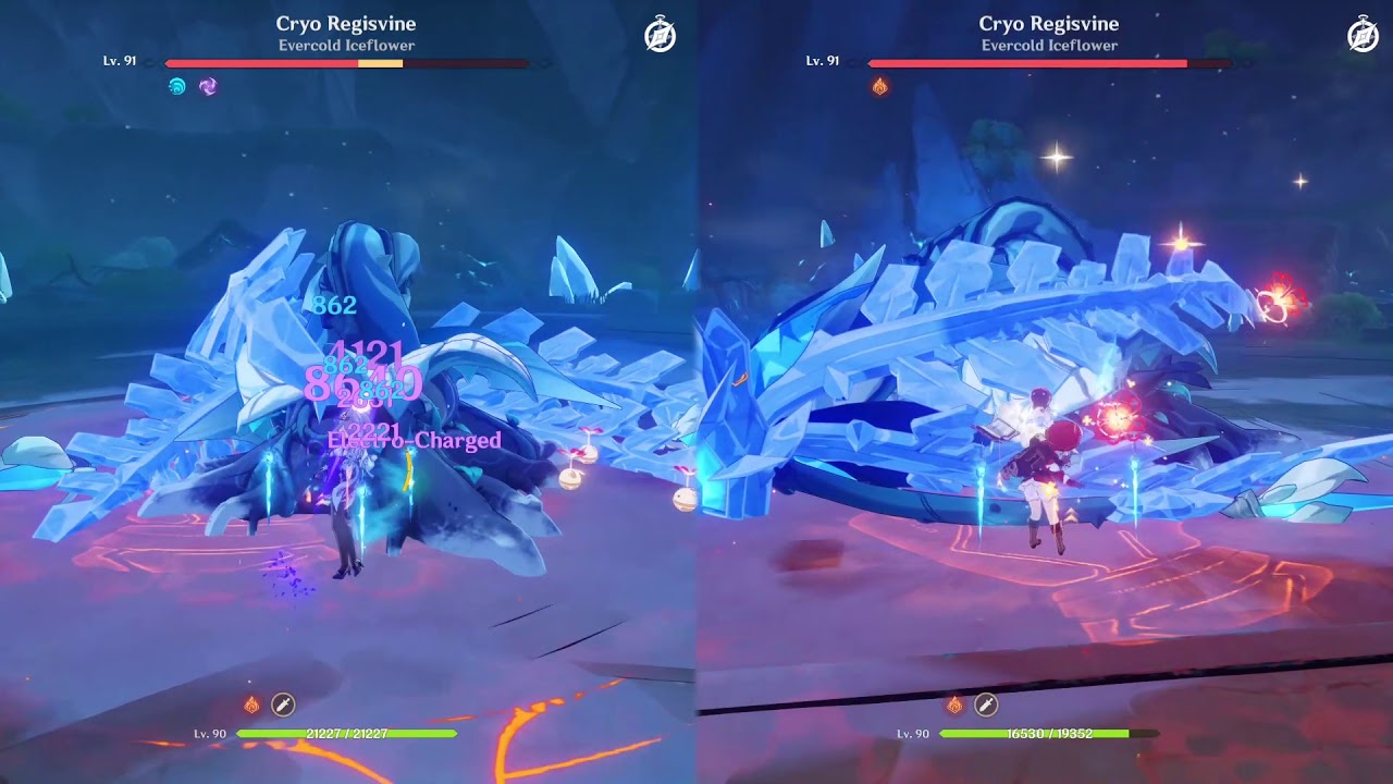 Genshin Impact - Cyro Regisvine (Keqing and Klee Gameplay Comparison ...