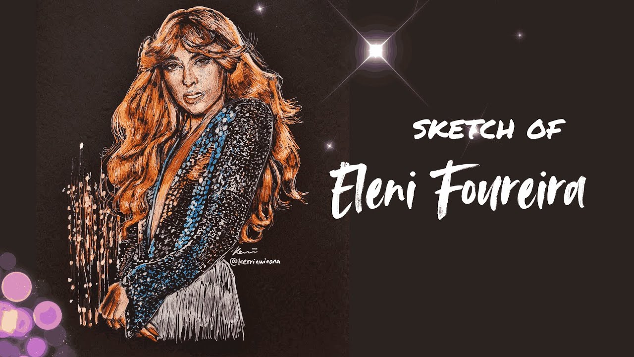 Eleni Foureira Drawing Timelapse With A Colored Pen (by Kerrin Winona ...