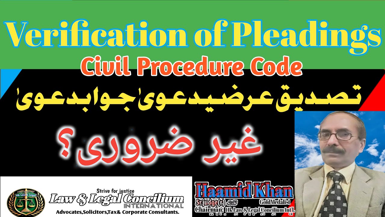 Verification of Pleadings | Civil Suit | CPC | Plaint | Written ...