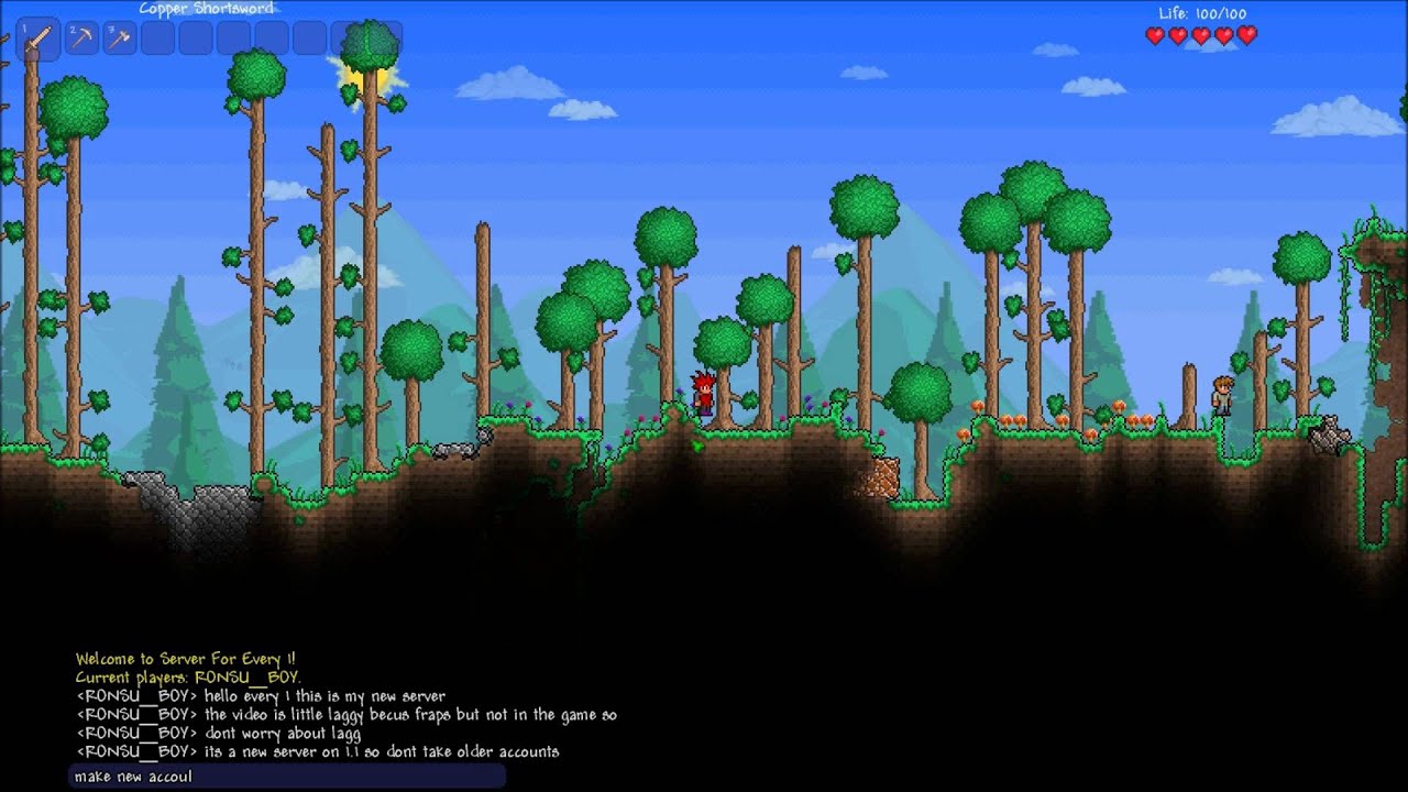 Terraria new 1.1 server - YouTube