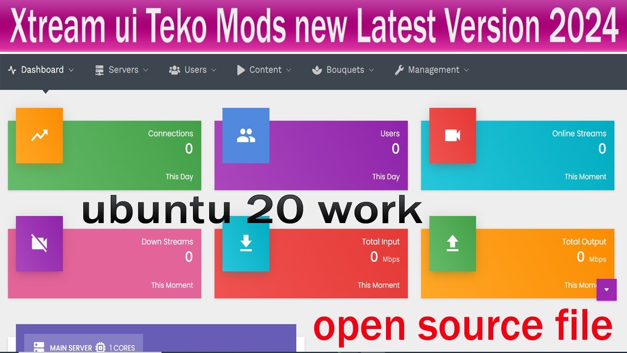 Xtream Ui X Teko Mods Script install Ubuntu 20 Latest Version 2024 ...