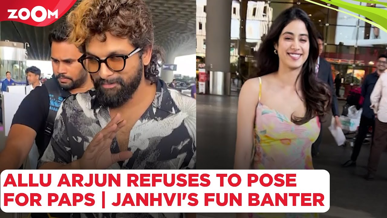 Allu Arjun REFUSES to pose for photos | Janhvi Kapoor's FUN banter with ...