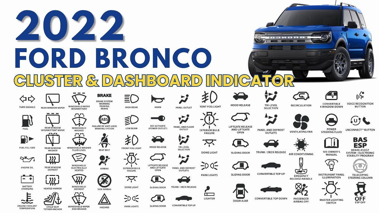 2022 FORD Bronco Sport Dashboard Warning Indicator and Cluster Guide ...