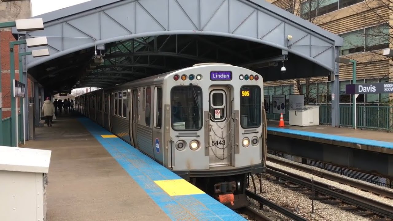 【アメリカ】 シカゴ・L パープルライン デイビス駅 Chicago 'L' Purple Line Davis Station (2016. ...