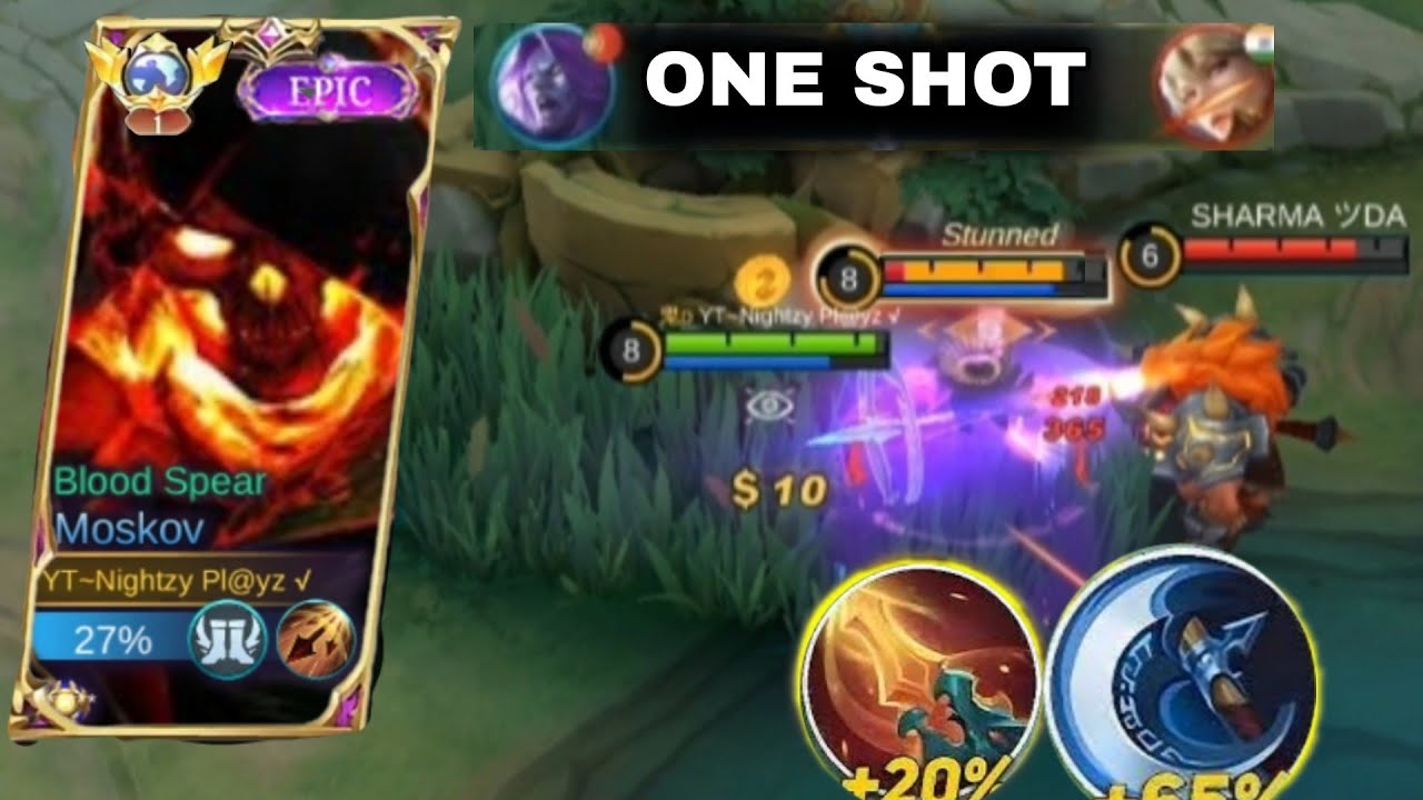 Moskov crit build one shot kimmy at level 8 // Nightzy gameplay mlbb ...