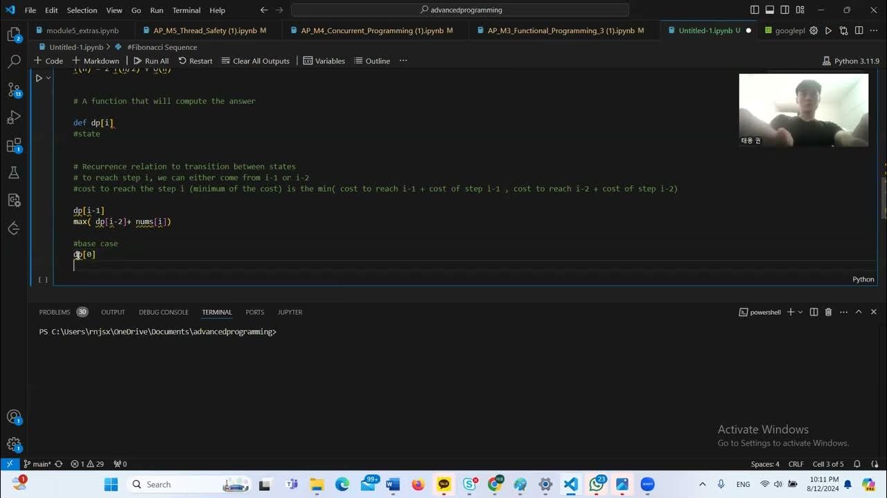 Day 41 - Dynamic Programming with one state variable - YouTube