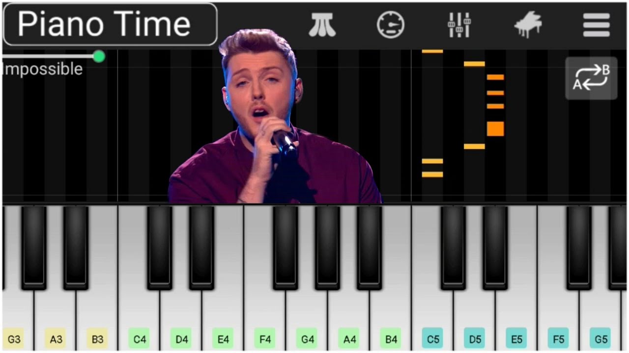 impossible song piano tutorial (تعليم عزف اغنية impossible) - YouTube